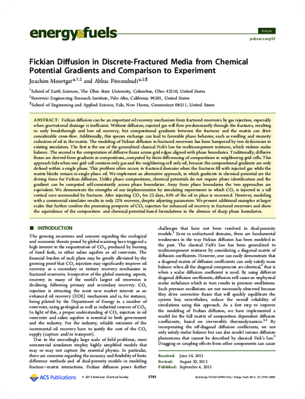 (PDF) Fickian Diffusion in Discrete-Fractured Media from Chemical ...