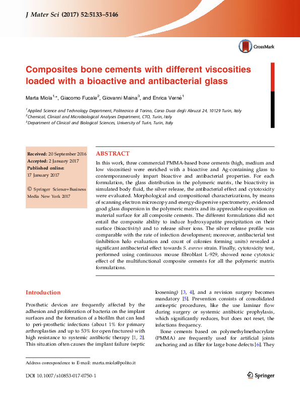 (PDF) Composites bone cements with different viscosities loaded with a ...