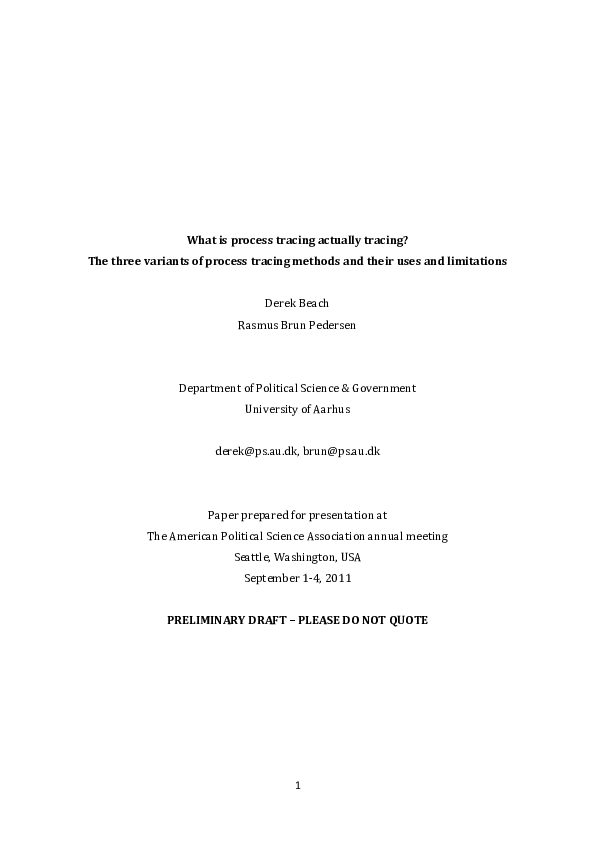 (PDF) The three variants of process tracing methods and their uses and ...