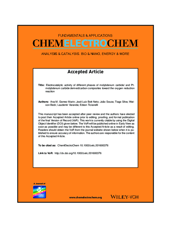 (PDF) Electrocatalytic Activity of Different Phases of Molybdenum ...