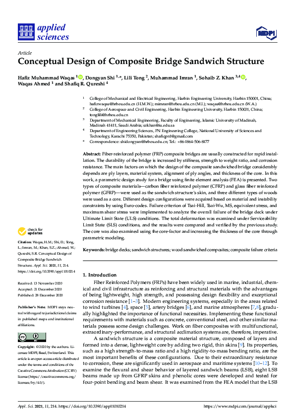 (PDF) Conceptual Design of Composite Bridge Sandwich Structure