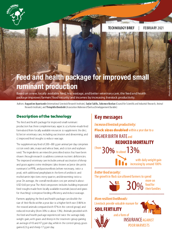 (PDF) Feed and health package for improved small ruminant production