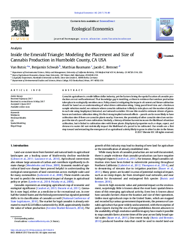 (PDF) Inside the Emerald Triangle: Modeling the Placement and Size of ...