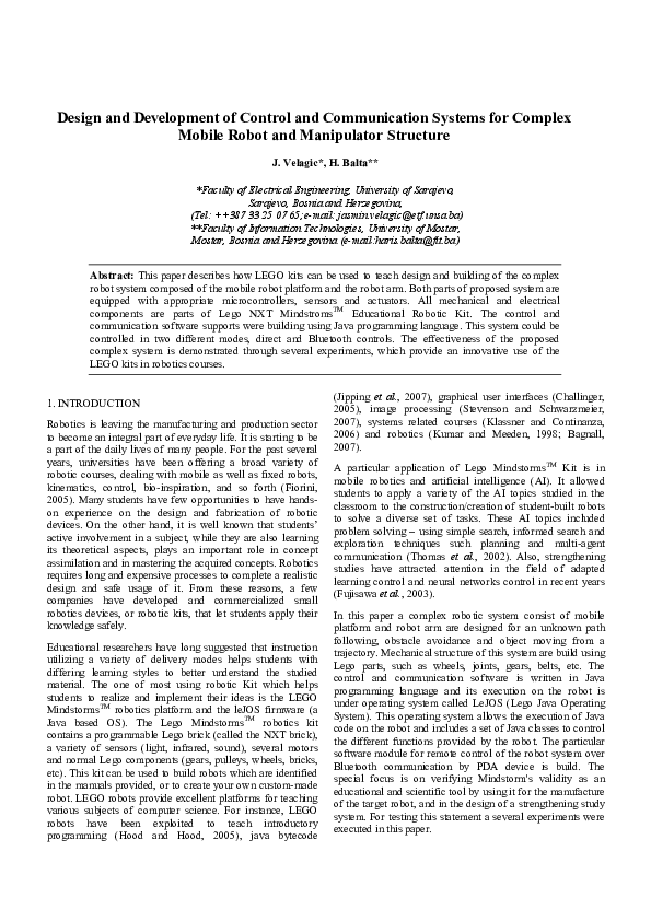 (PDF) Design and development of control and communication systems for ...