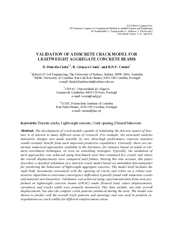(PDF) Validation of a Discrete Crack Model for Lightweight Aggregate Concrete Beams