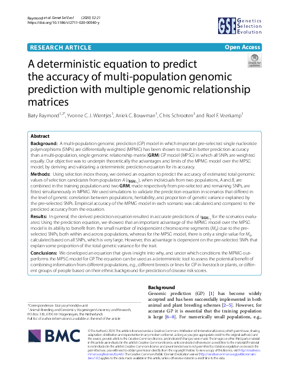 (PDF) A deterministic equation to predict the accuracy of multi ...