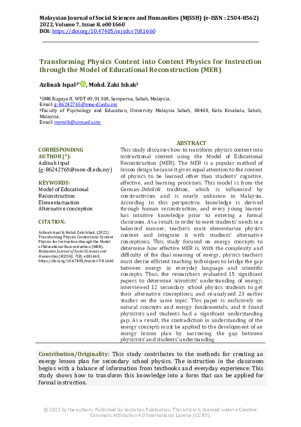 (PDF) Transforming Physics Content into Content Physics for Instruction ...