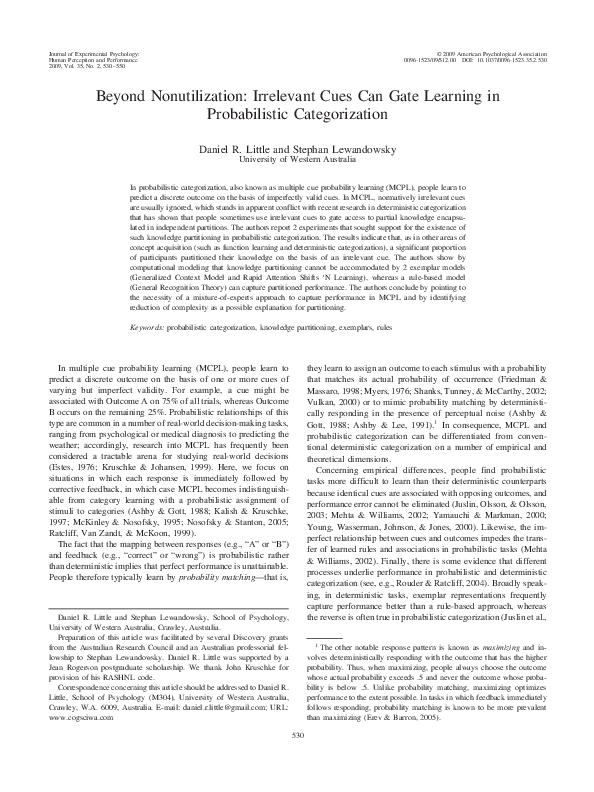 (PDF) Little, D. R. & Lewandowsky, S. (2009). Beyond non-utilization ...