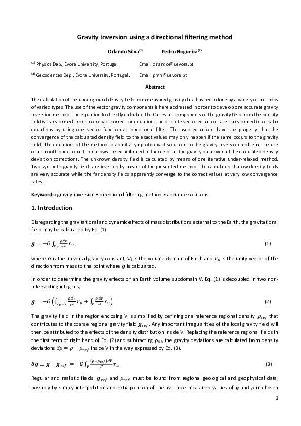 (PDF) Gravity inversion using a directional filtering method