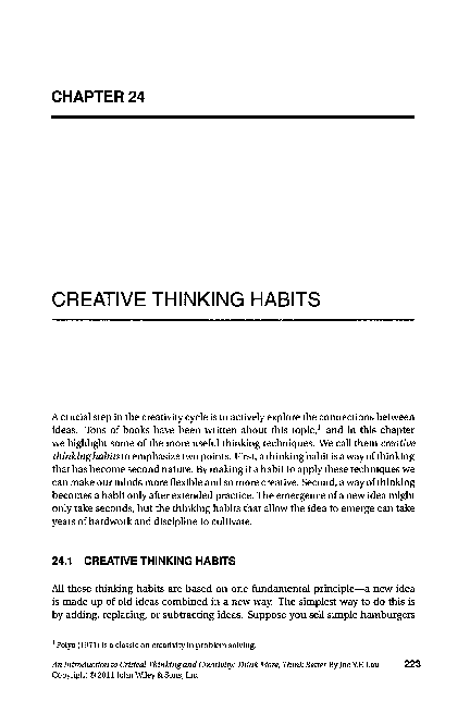 (PDF) An Introduction to Critical Thinking and Creativity