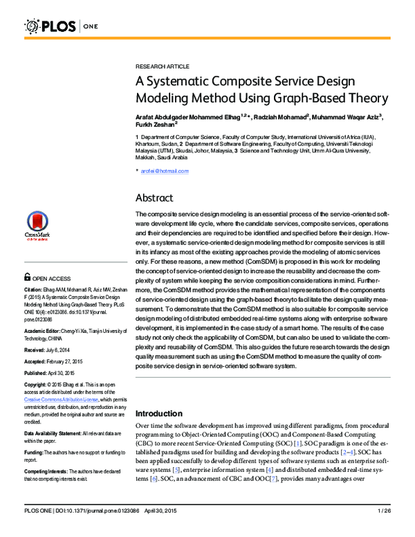 (PDF) A Systematic Composite Service Design Modeling Method Using Graph-Based Theory