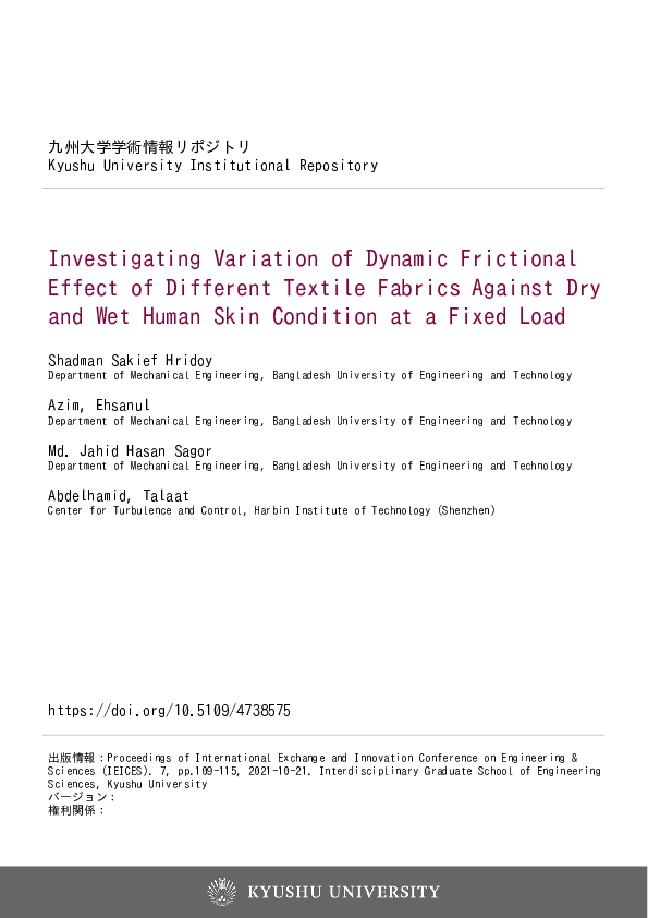 Pdf Investigating Variation Of Dynamic Frictional Effect Of Different