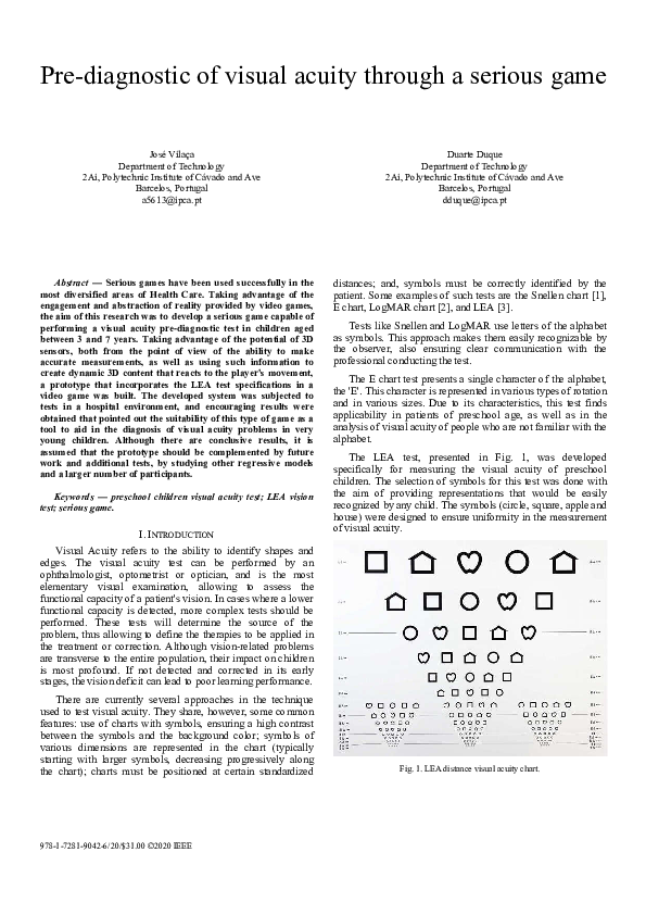 (PDF) Pre-diagnostic of visual acuity through a serious game
