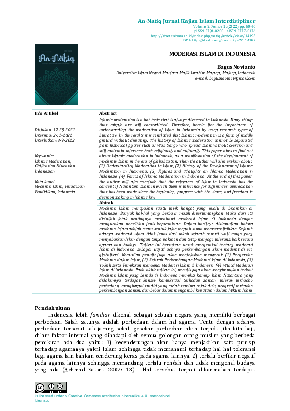 (PDF) Moderasi Islam DI Indonesia