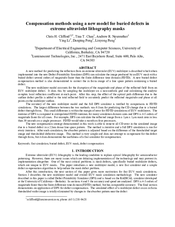 (PDF) Compensation methods using a new model for buried defects in ...
