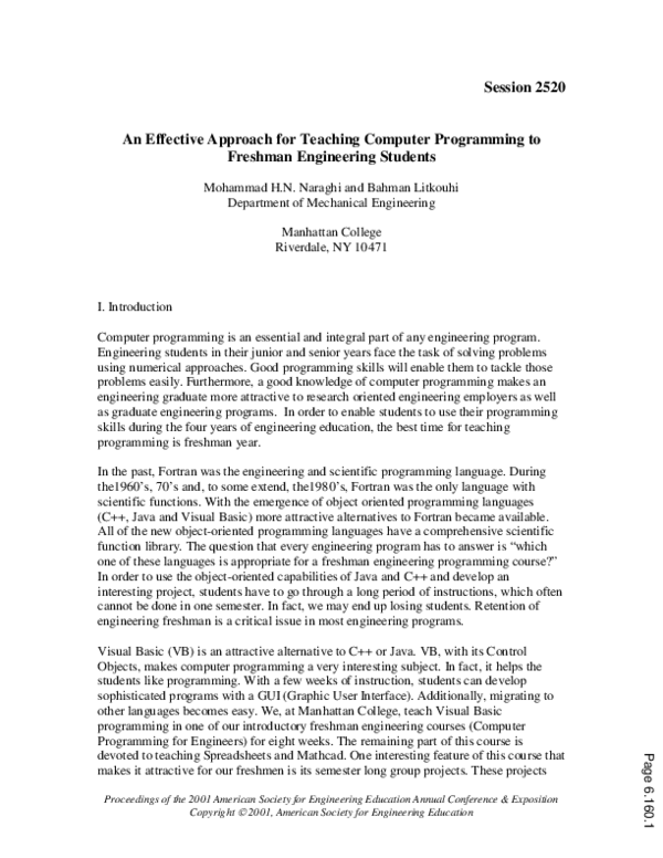 Pdf An Effective Approach For Teaching Computer Programming To