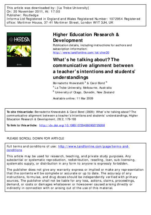 (PDF) What’s he talking about? The communicative alignment between a ...