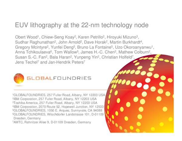 (PDF) EUV lithography at the 22nm technology node