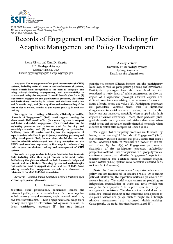(PDF) Records of Engagement and Decision Tracking for Adaptive ...