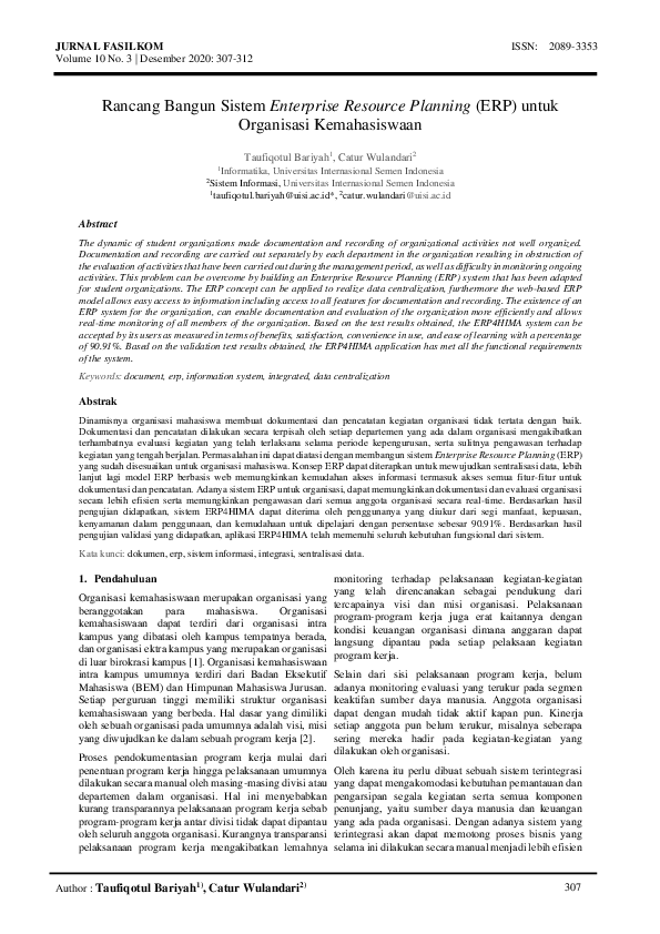 (PDF) Rancang Bangun Sistem Enterprise Resource Planning (Erp) Untuk ...