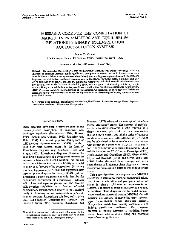 (PDF) MBSSAS: A code for the computation of margules parameters and equilibrium relations in ...