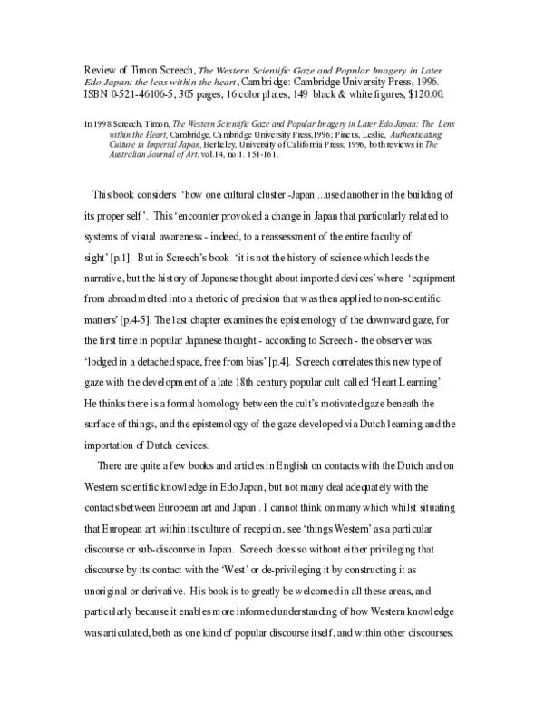 (PDF) The Western Scientific Gaze and Popular Imagery in Later Edo ...
