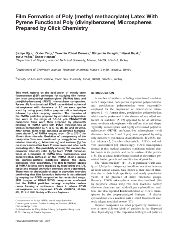 (PDF) Film formation of poly (methyl methacrylate) latex with pyrene ...