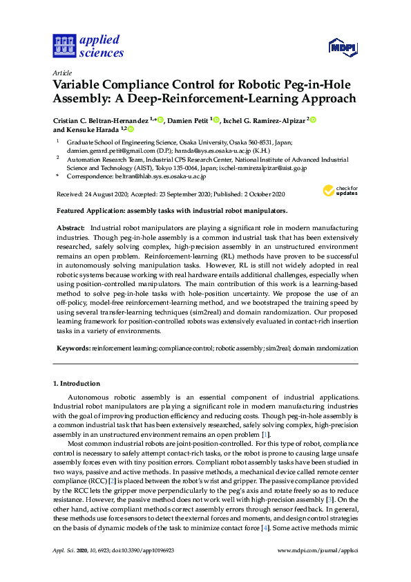 (PDF) Variable Compliance Control for Robotic Peg-in-Hole Assembly: A Deep-Reinforcement ...