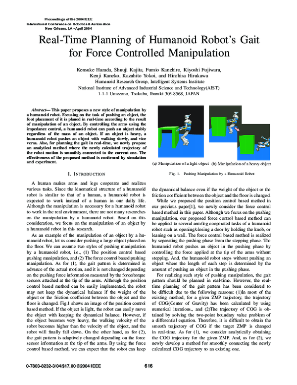 (PDF) Real-Time Planning of Humanoid Robot's Gait for Force-Controlled ...
