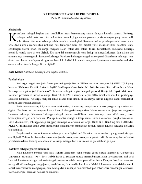 (PDF) Katekese Keluarga DI Era Digital