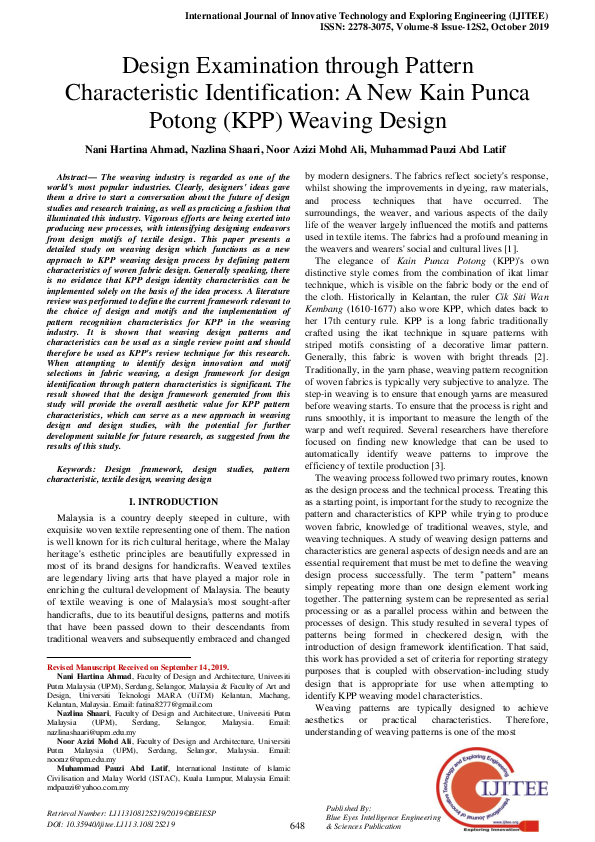 (PDF) Design Examination through Pattern Characteristic Identification ...