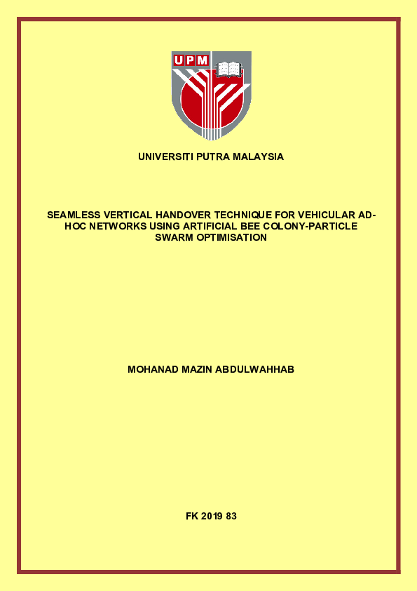 (PDF) Seamless vertical handover technique for vehicular ad-hoc networks using artificial bee ...