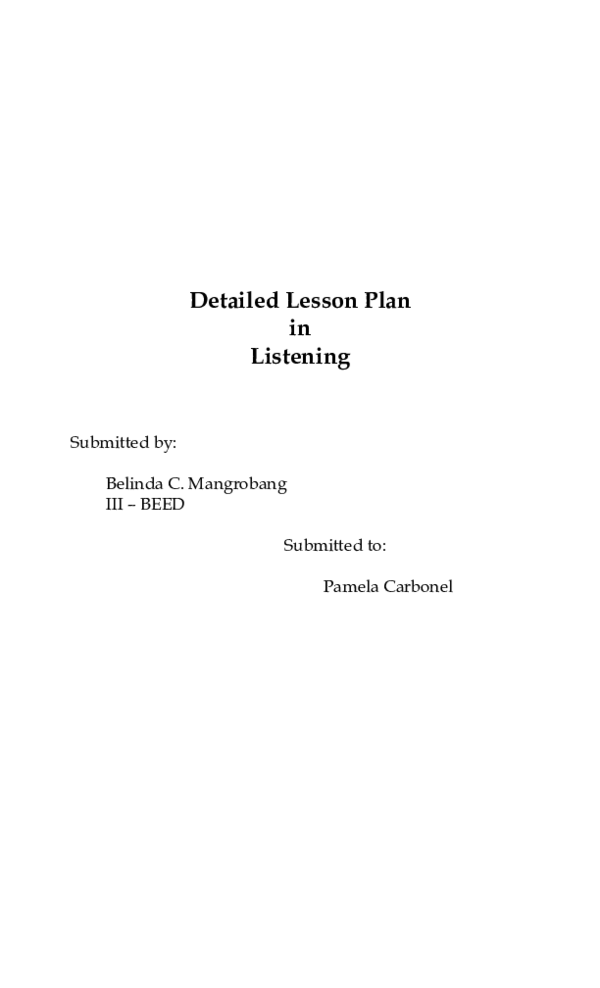 (DOC) Sample DLP in listening