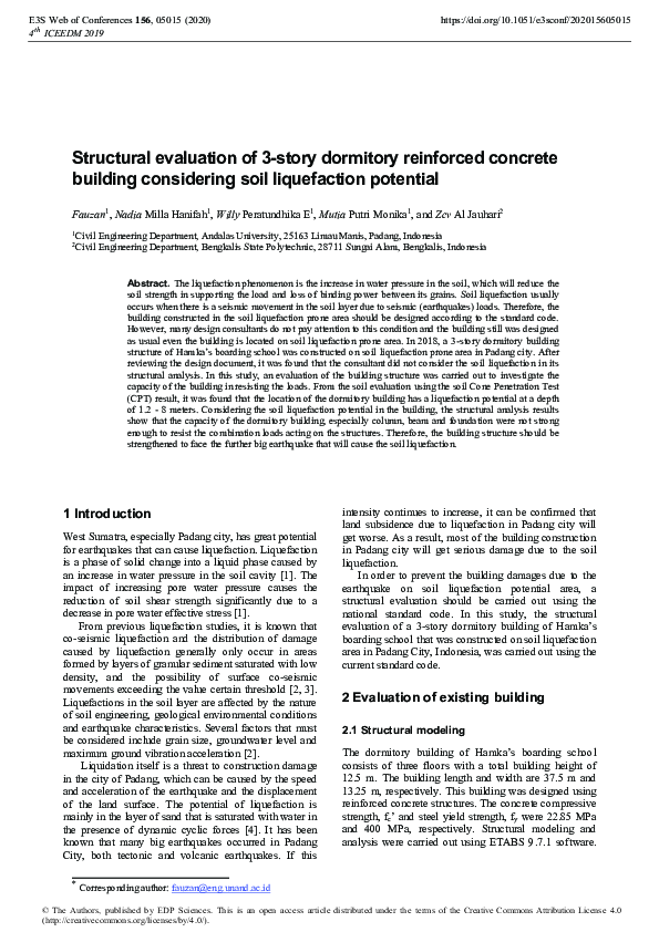 (PDF) Structural evaluation of 3-story dormitory reinforced concrete ...