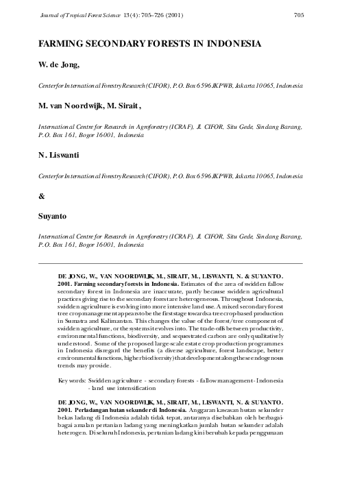 (PDF) Farming secondary forests in Indonesia