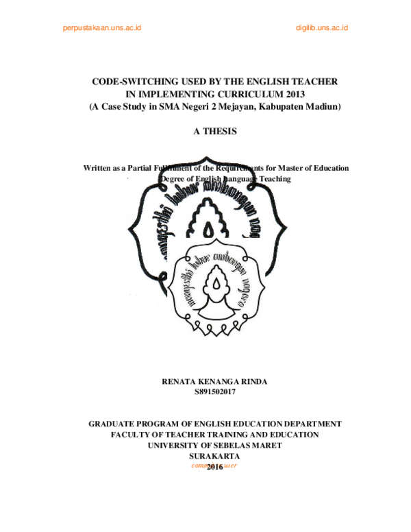 (PDF) Code-switching used by the english teacher in implementing ...