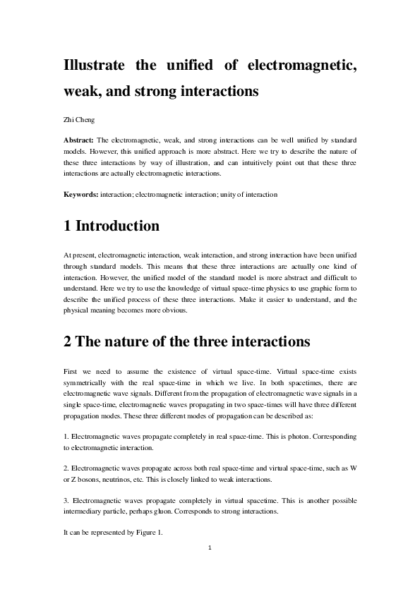 (PDF) Illustrate the Unified of Electromagnetic, Weak, and Strong ...