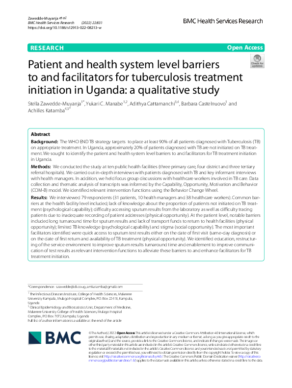 (PDF) Patient and health system level barriers to and facilitators for ...
