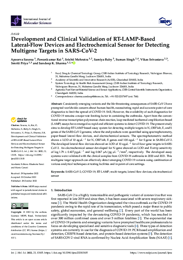 (PDF) Development and Clinical Validation of RT-LAMP-Based Lateral-Flow ...