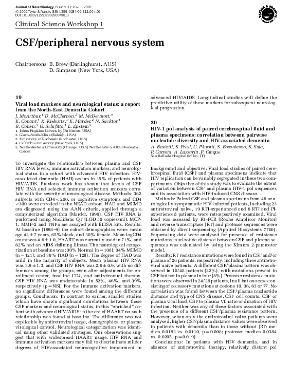 (PDF) CSF/peripheral nervous system