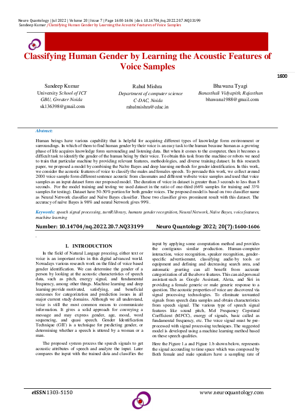 (PDF) Classifying Human Gender by Learning the Acoustic Features of ...