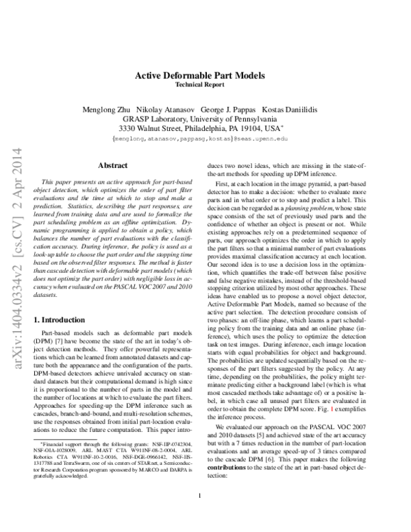 (PDF) Active Deformable Part Models