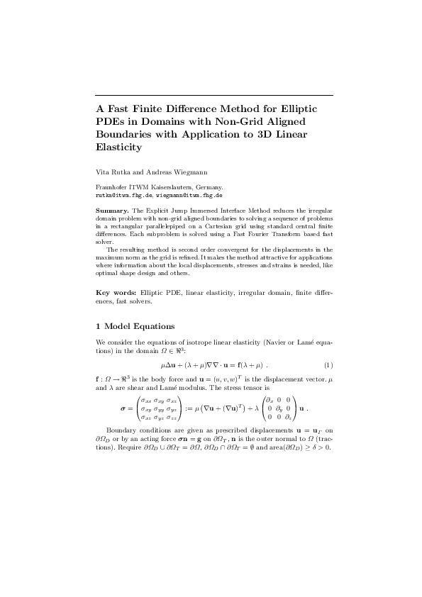 (PDF) Summary. The Explicit Jump Immersed Interface Method reduces the irregular