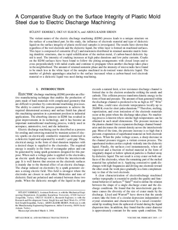 (PDF) A comparative study on the surface integrity of plastic mold ...