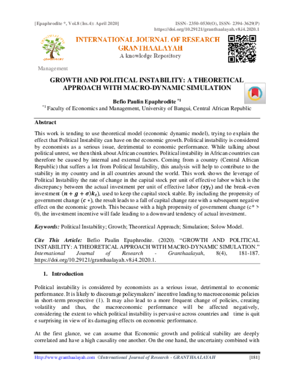 (PDF) Growth and Political Instability: A Theoretical Approach with ...