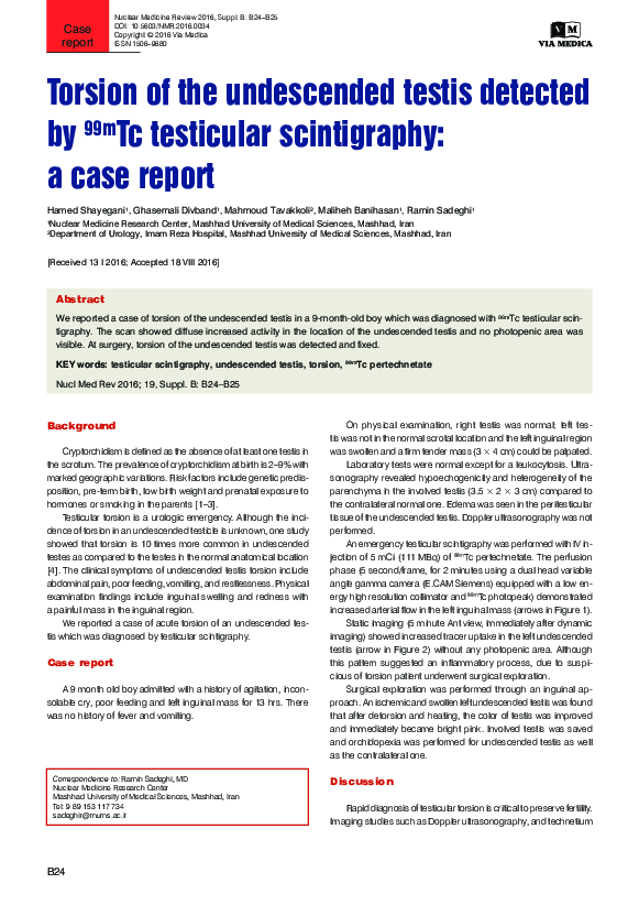 (PDF) Torsion of the undescended testis detected by 99mTc testicular ...