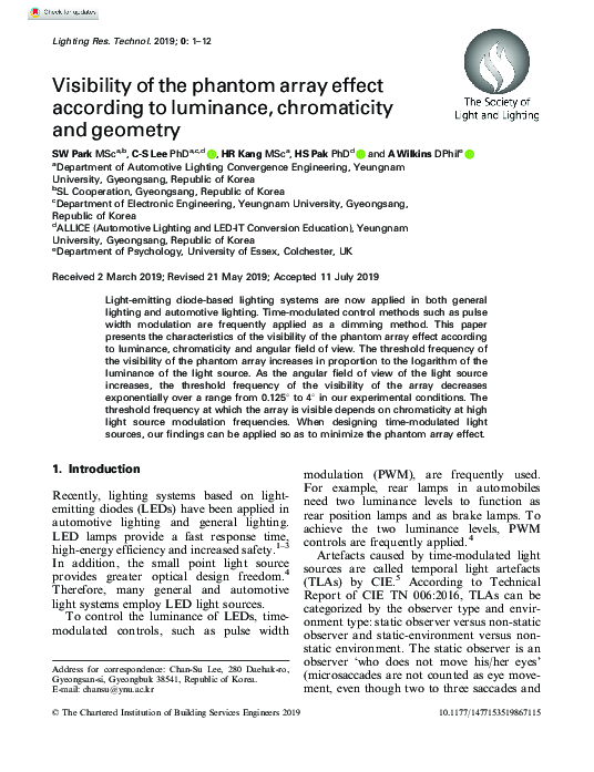 (PDF) Visibility of the phantom array effect according to luminance ...