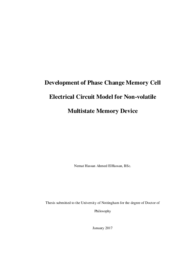(PDF) Development of phase change memory cell electrical circuit model for non-volatile ...