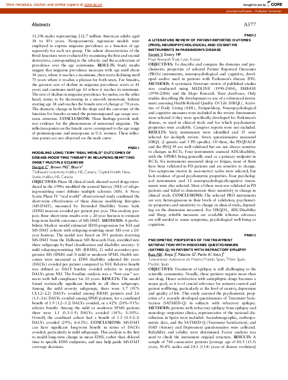 (PDF) PND13 Psicometric Properties of the Treatment Satisfaction with Medicines Questionnaire ...