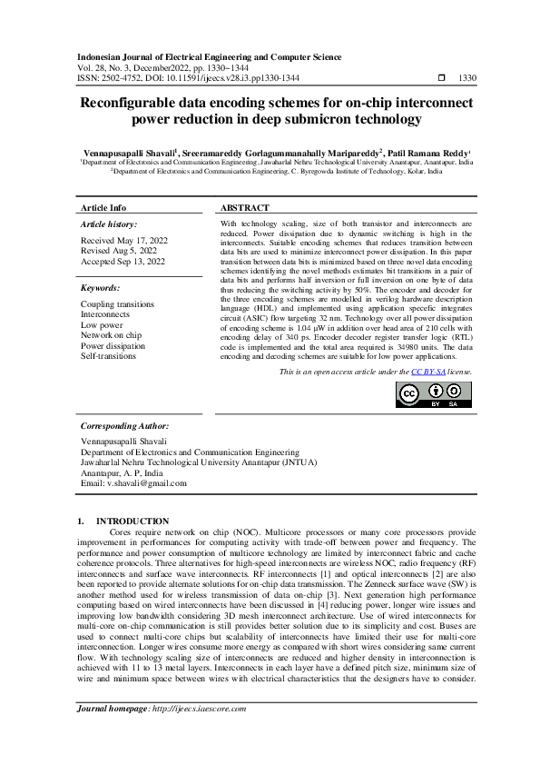 (PDF) Reconfigurable data encoding schemes for on-chip interconnect ...